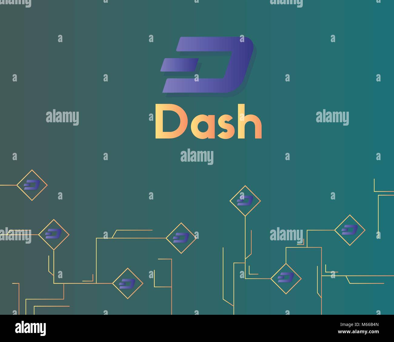 Dash blockchain technology with circuit background Stock Vector Image & Art - Alamy