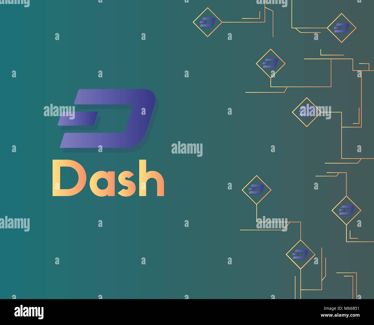 Dash blockchain technology with circuit background Stock Vector Image & Art - Alamy