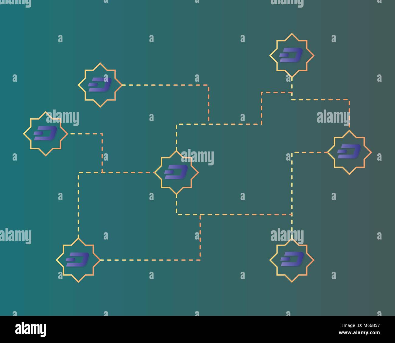 Dash blockchain technology with circuit background Stock Vector Image & Art - Alamy