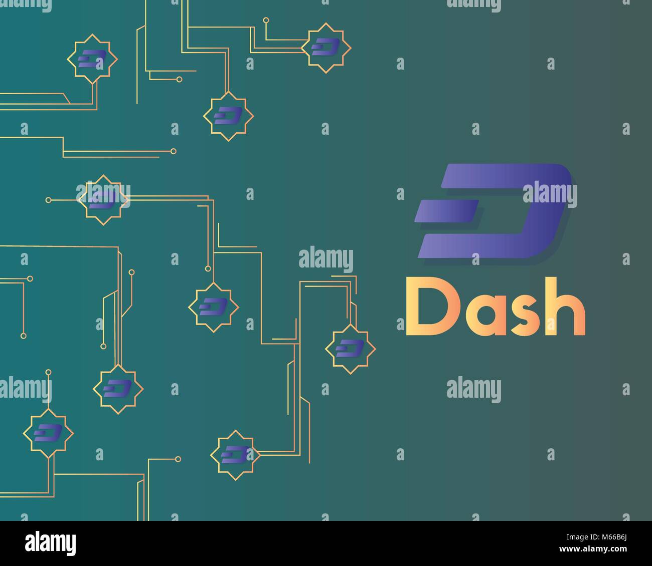 Dash blockchain technology with circuit background Stock Vector Image & Art - Alamy