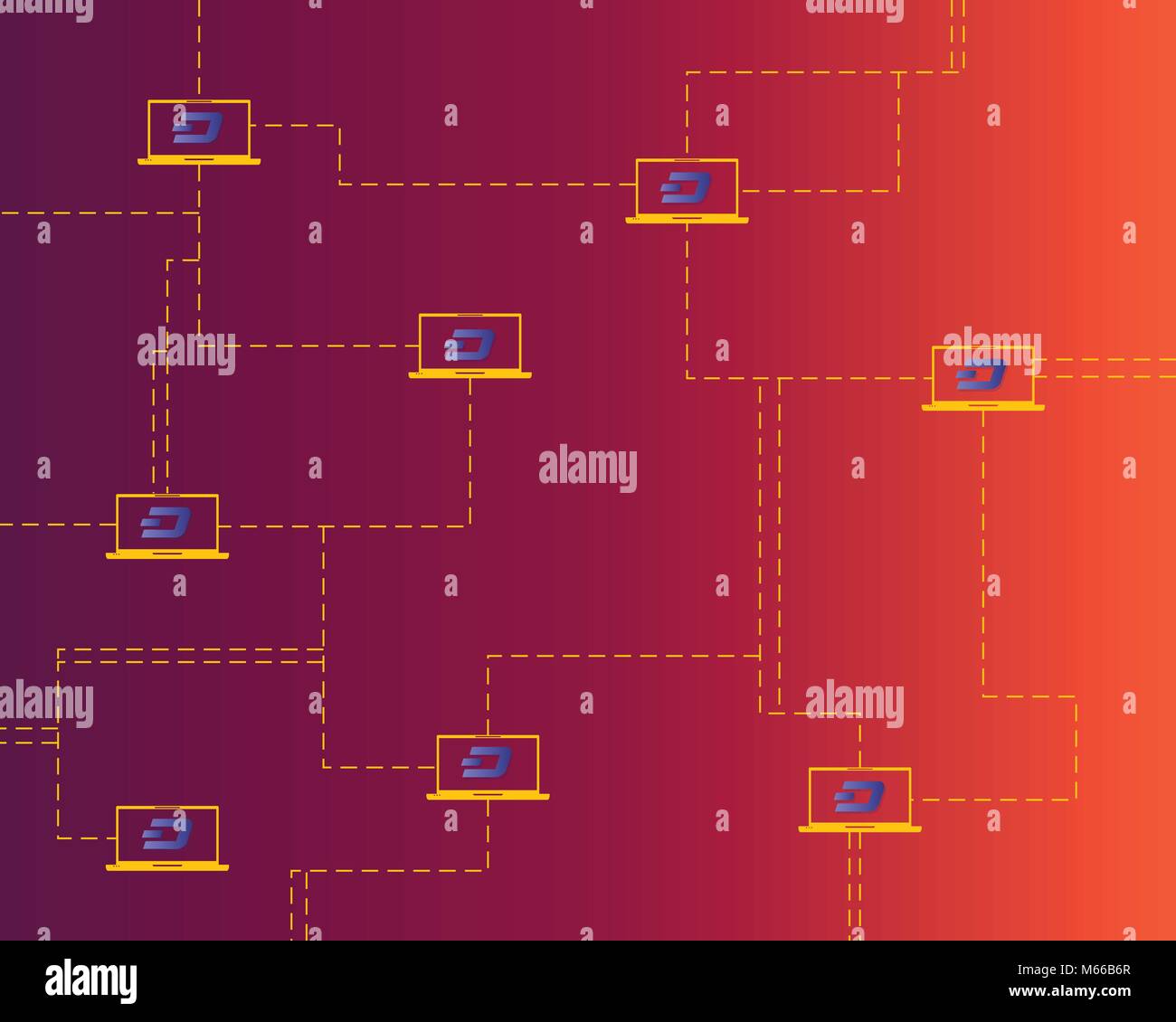 Dash blockchain technology networking background Stock Vector Image ...