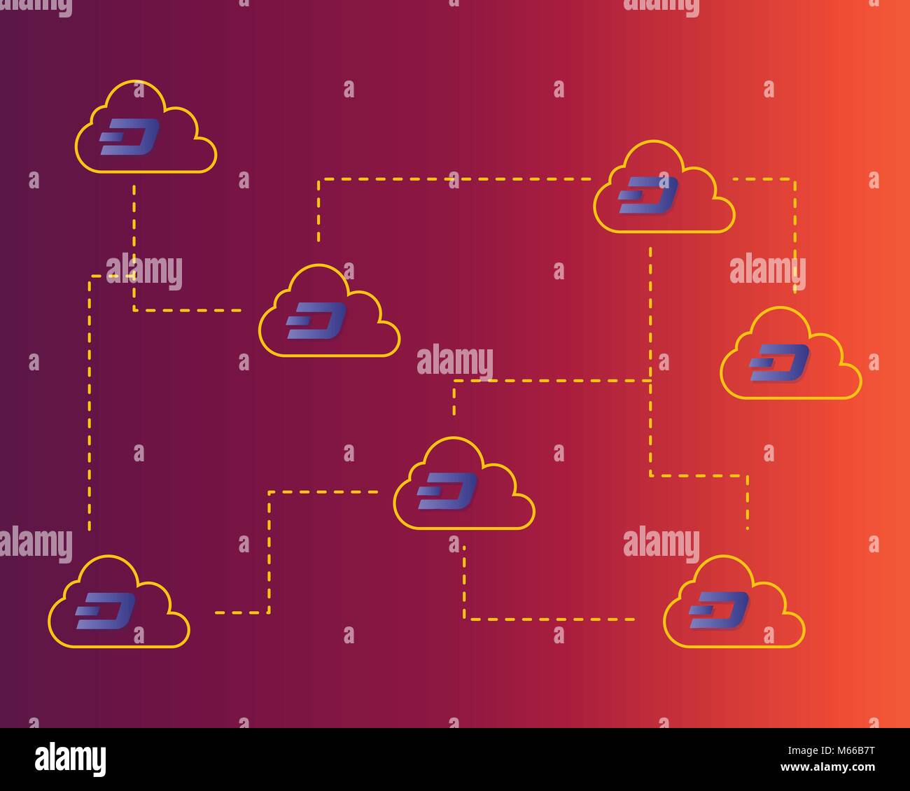 Dash blockchain technology networking background Stock Vector Image ...