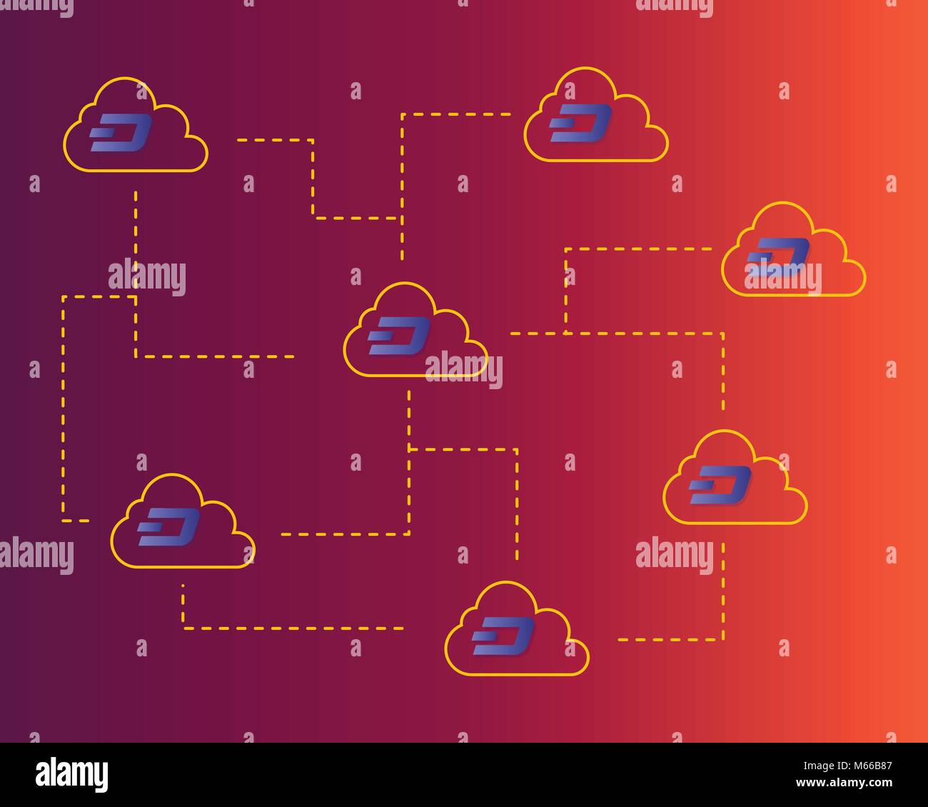 Dash blockchain technology networking background Stock Vector Image ...