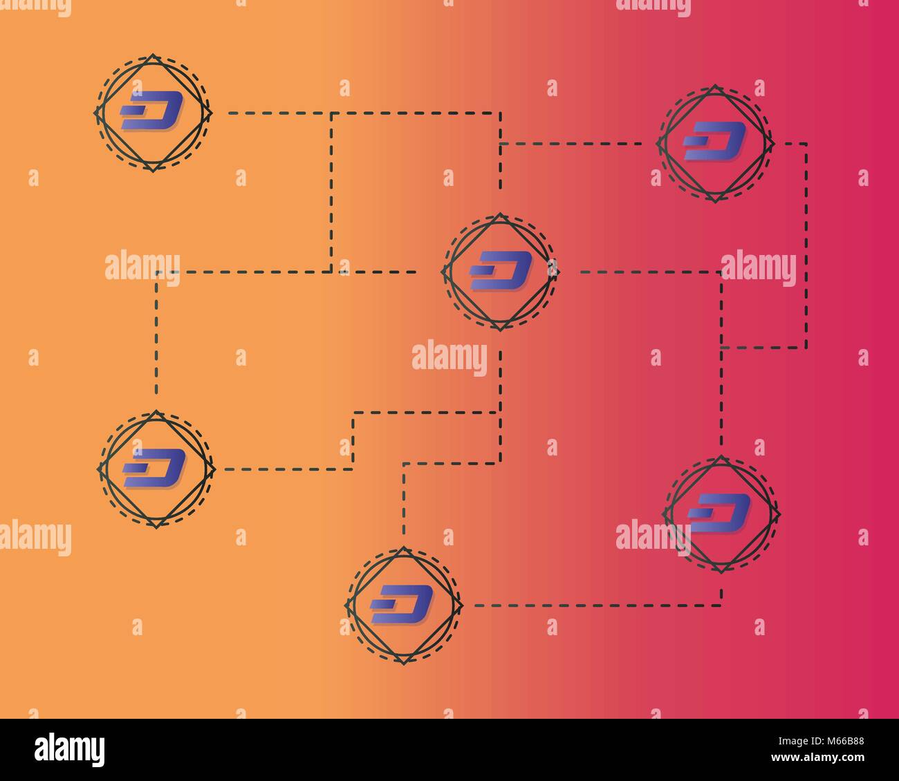 Dash blockchain technology circuit network background Stock Vector Image & Art - Alamy
