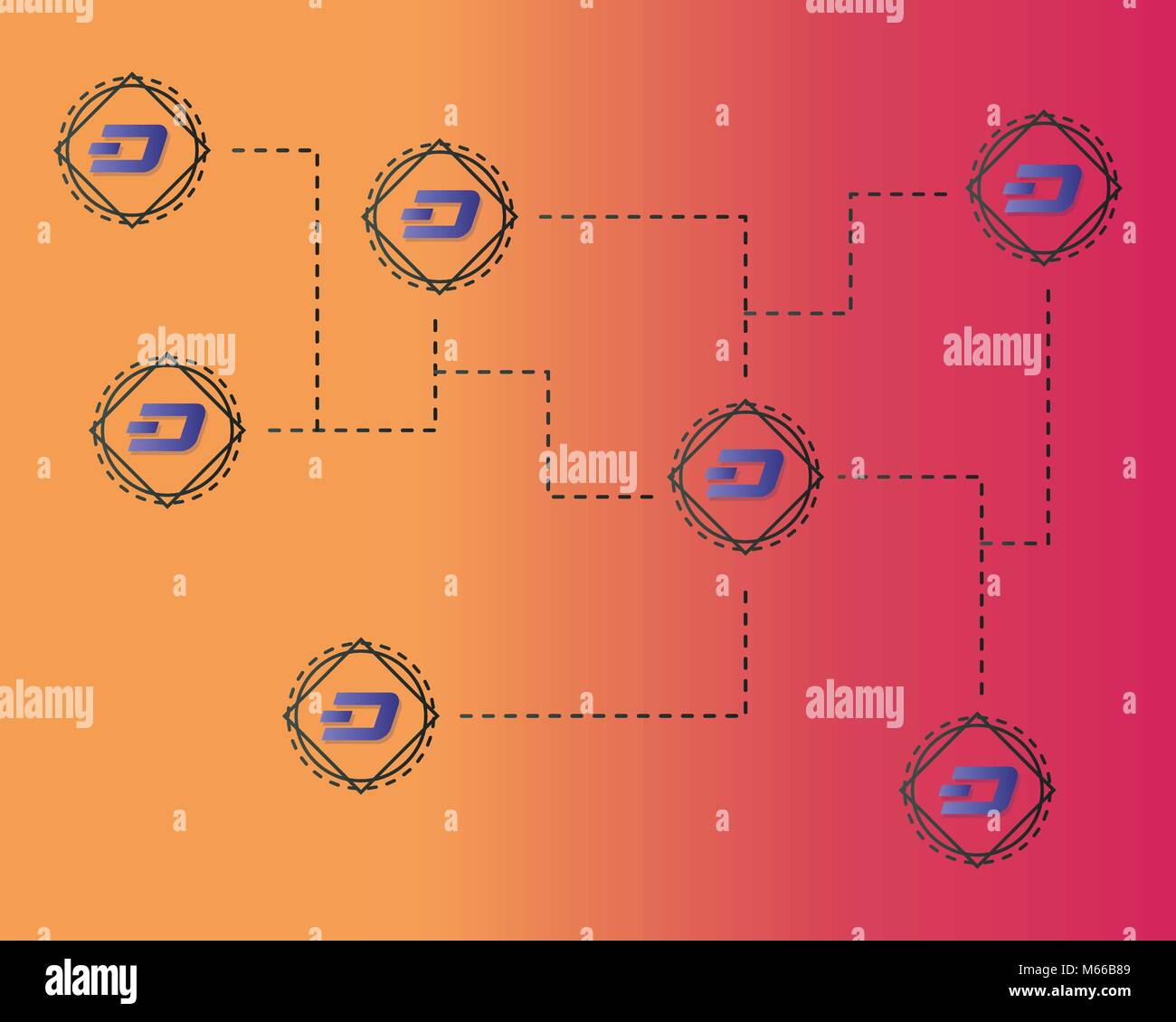 Dash blockchain technology circuit network background Stock Vector Image & Art - Alamy