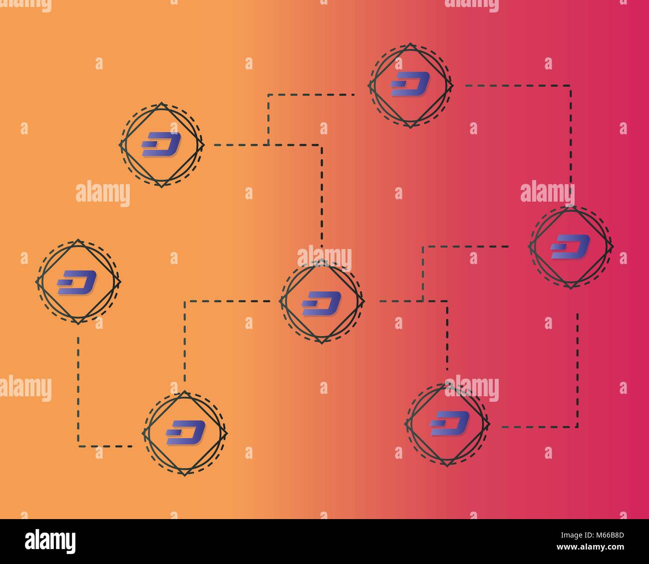 Dash blockchain technology circuit network background Stock Vector Image & Art - Alamy