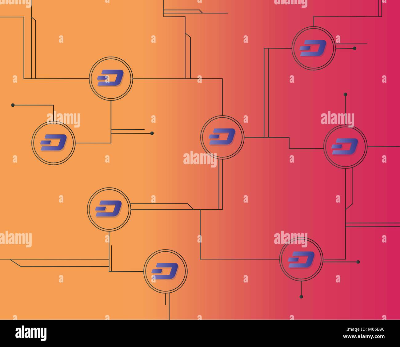 Dash blockchain technology circuit network background Stock Vector Image & Art - Alamy