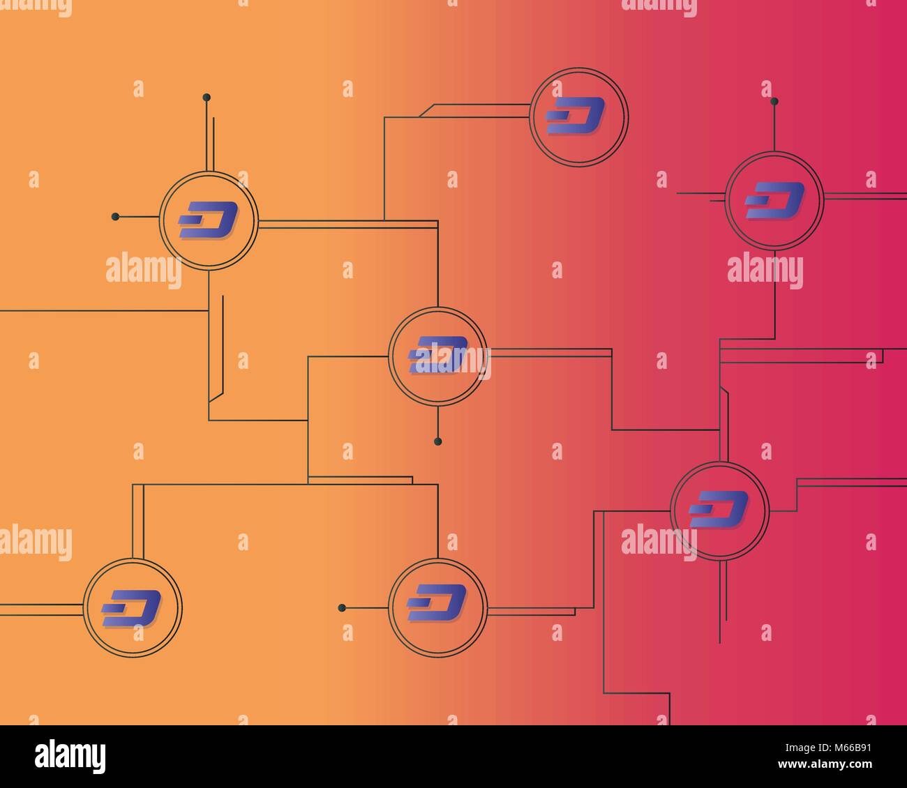 Dash blockchain technology circuit network background Stock Vector Image & Art - Alamy