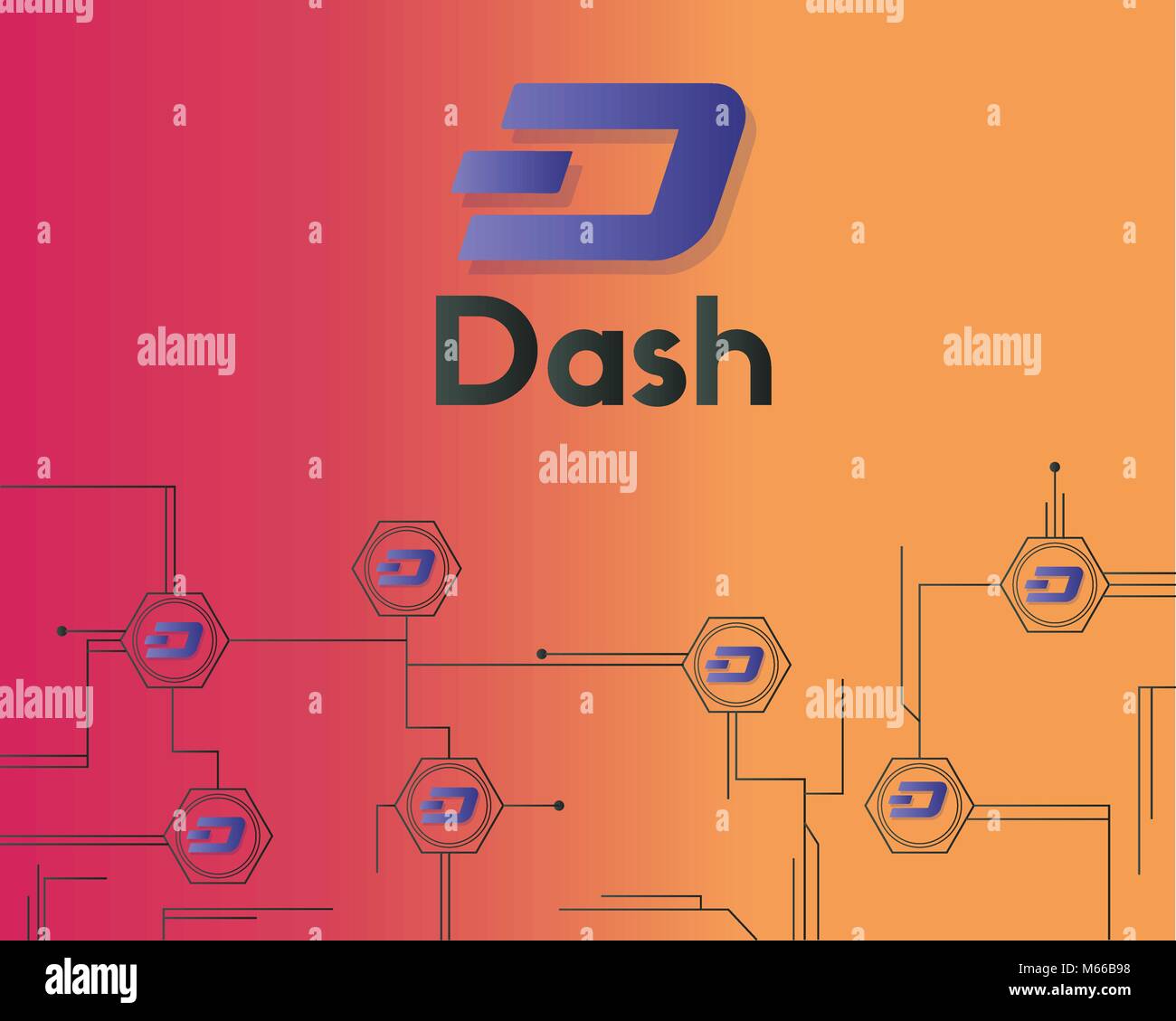 Dash blockchain technology circuit network background Stock Vector Image & Art - Alamy