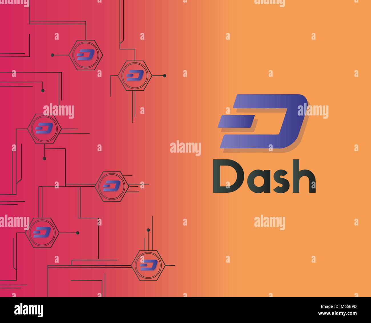 Dash blockchain technology circuit network background Stock Vector Image & Art - Alamy