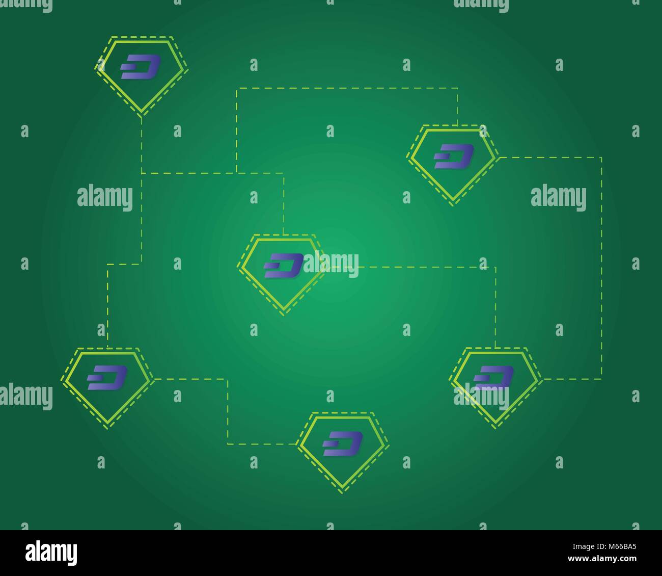 Dash blockchain technology on green background Stock Vector Image & Art ...