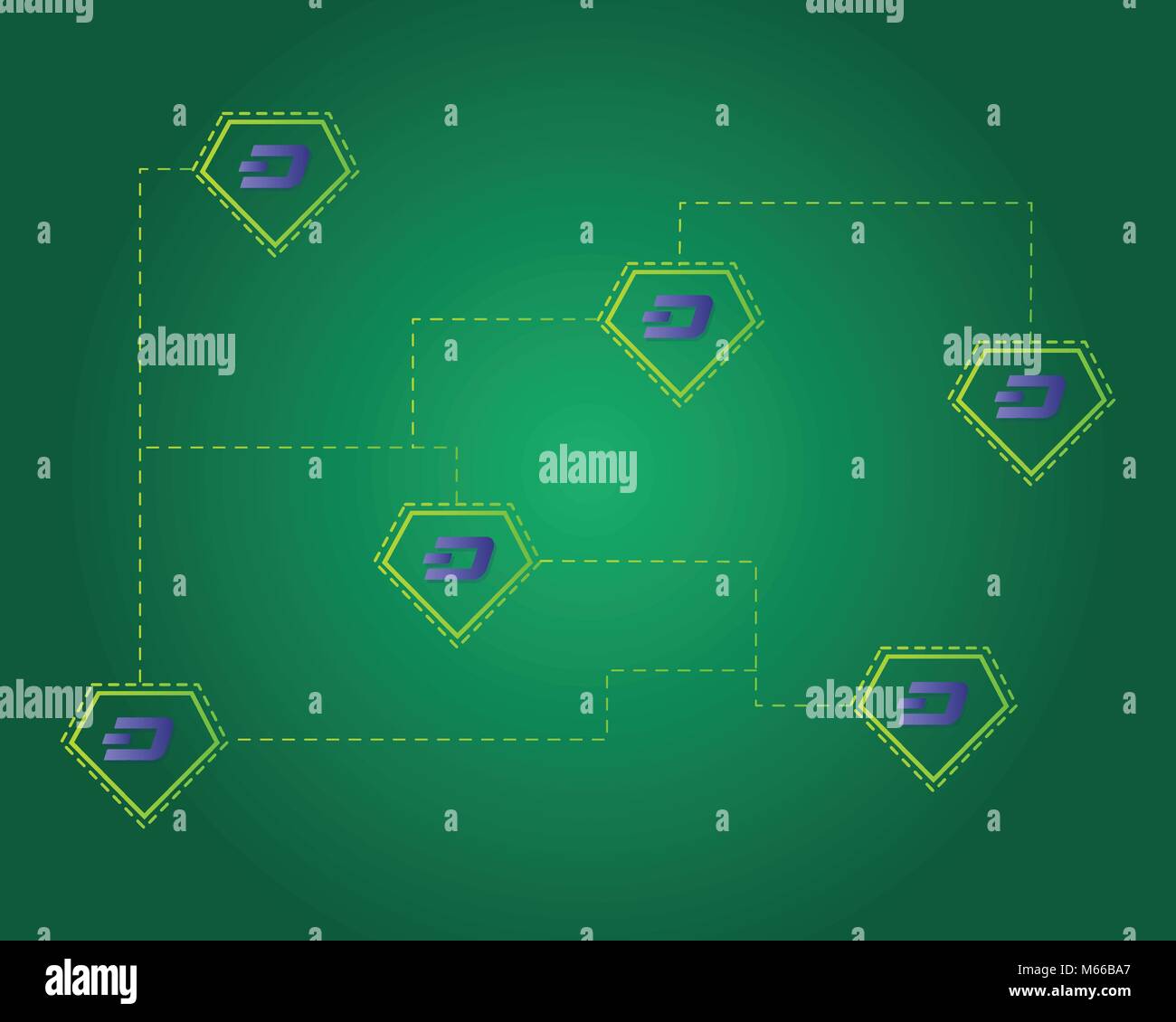 Dash blockchain technology on green background Stock Vector Image & Art ...