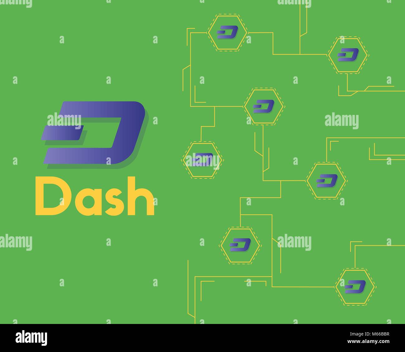 Dash blockchain circuit technology background Stock Vector Image & Art - Alamy