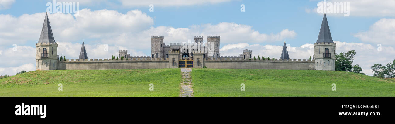 A panoramic capture of a castle Stock Photo - Alamy
