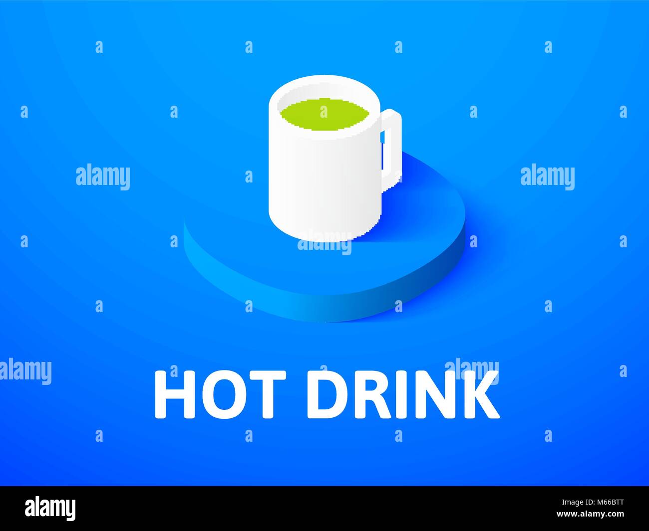 Hot drink isometric icon, isolated on color background Stock Vector ...