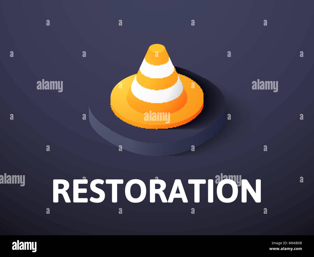 Restoration isometric icon, isolated on color background Stock Vector ...