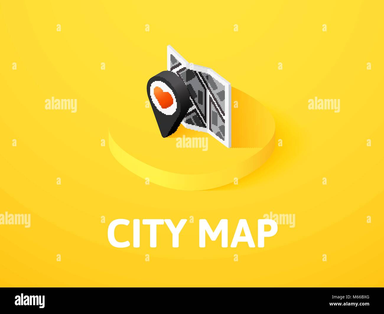 City map isometric icon, isolated on color background Stock Vector ...