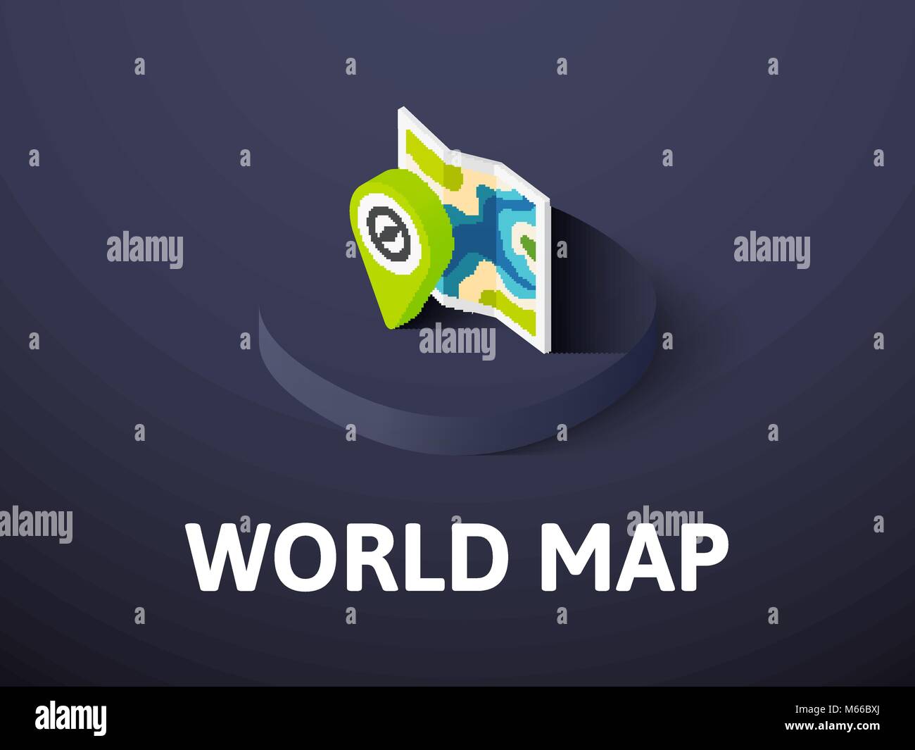 World map isometric icon, isolated on color background Stock Vector ...