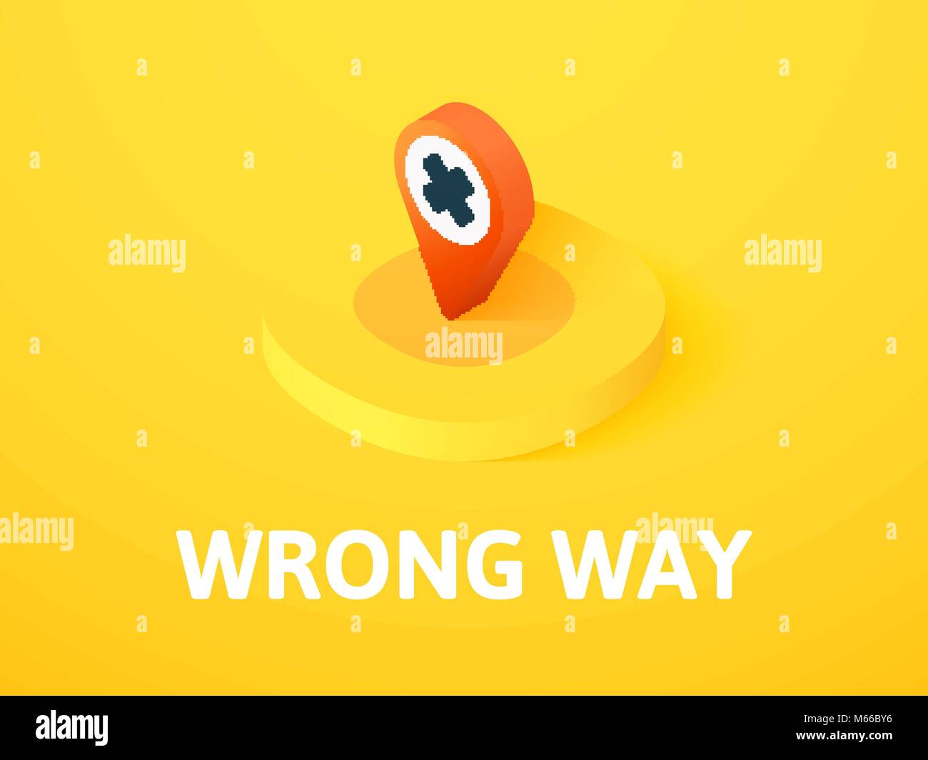 Wrong way isometric icon, isolated on color background Stock Vector ...