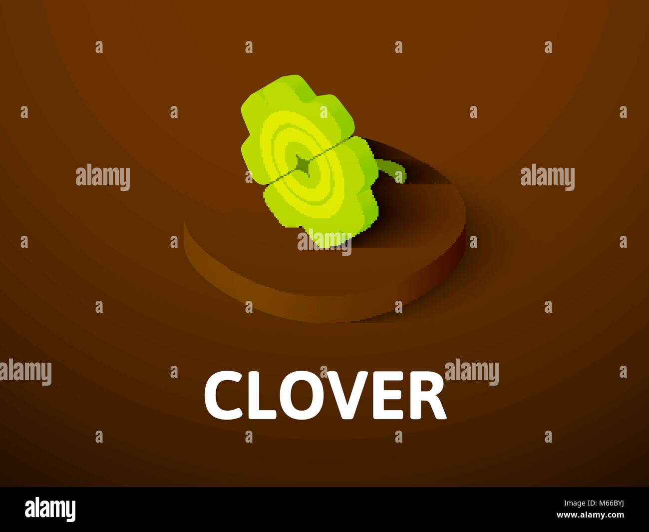 Clover isometric icon, isolated on color background Stock Vector Image ...
