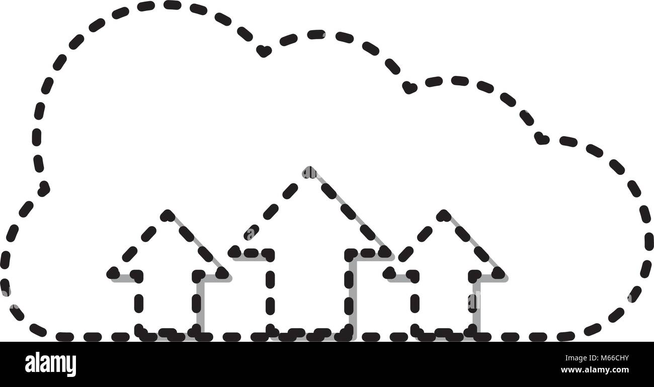 dotted shape cloud data connection with arrows up Stock Vector Image ...