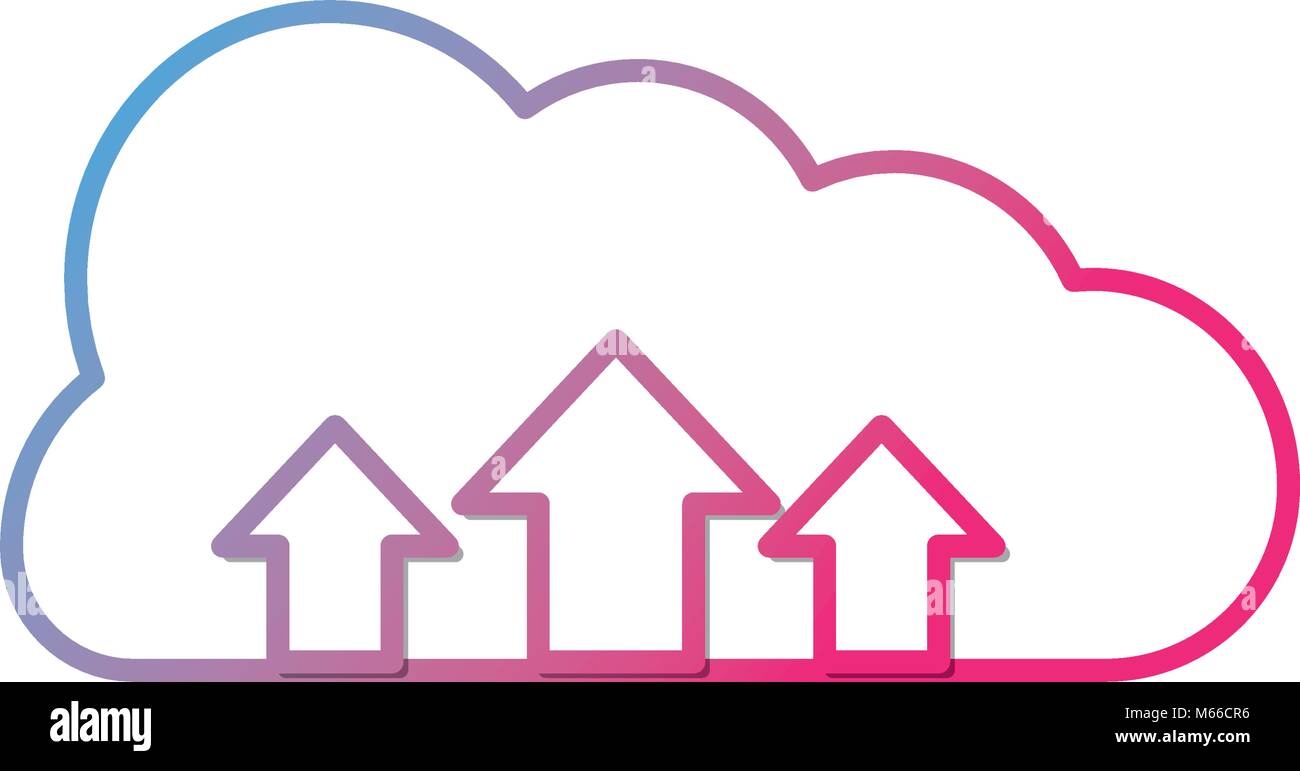 line cloud data connection with arrows up Stock Vector Image & Art - Alamy