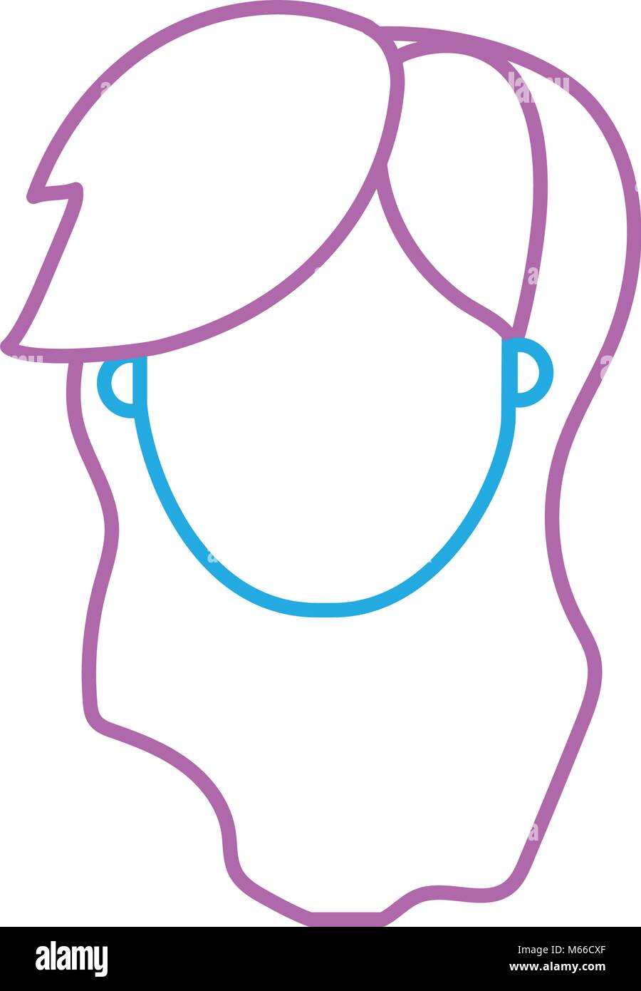 line woman head with hairstyle design Stock Vector Image & Art - Alamy