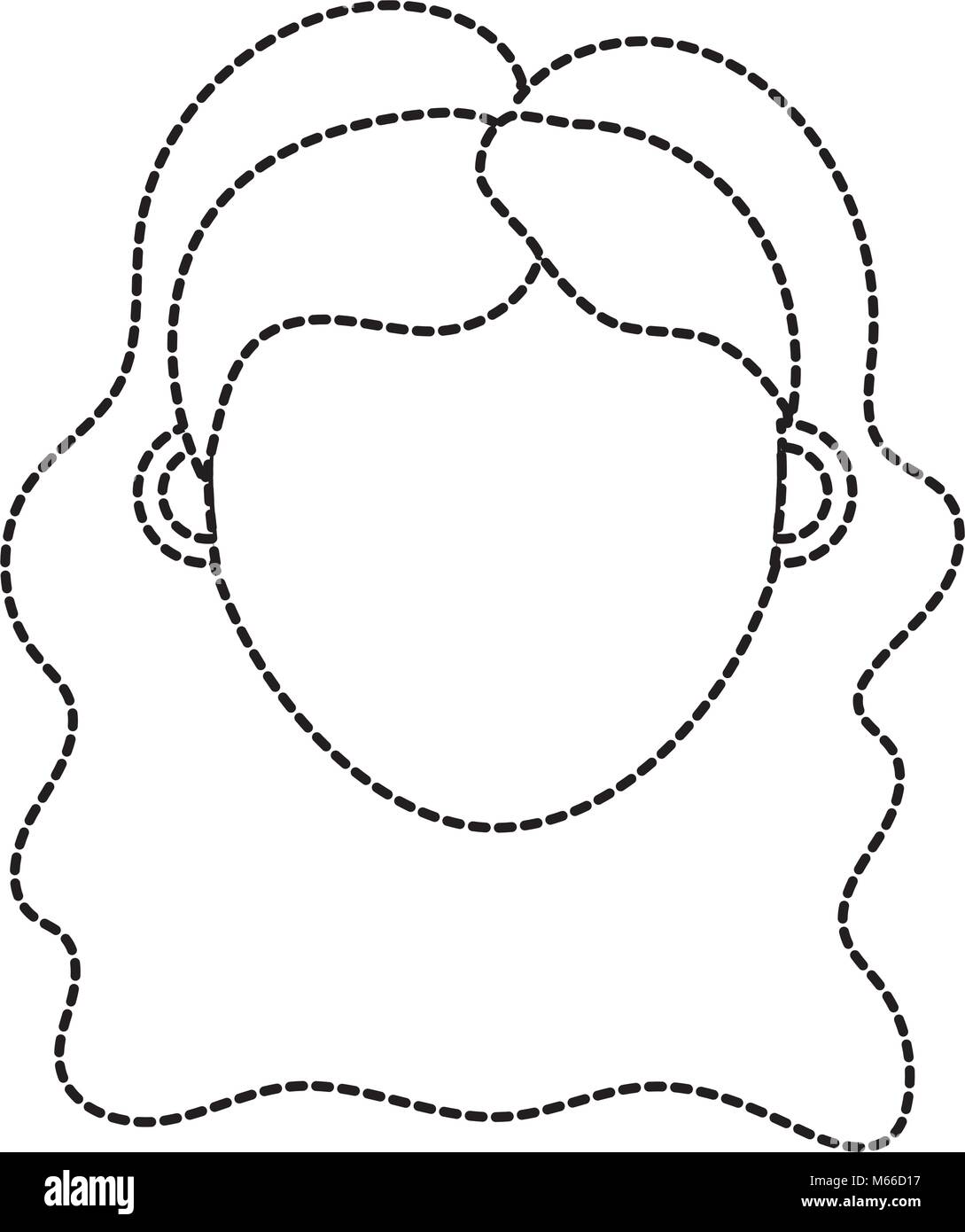 dotted shape woman head with hairstyle design Stock Vector Image & Art ...
