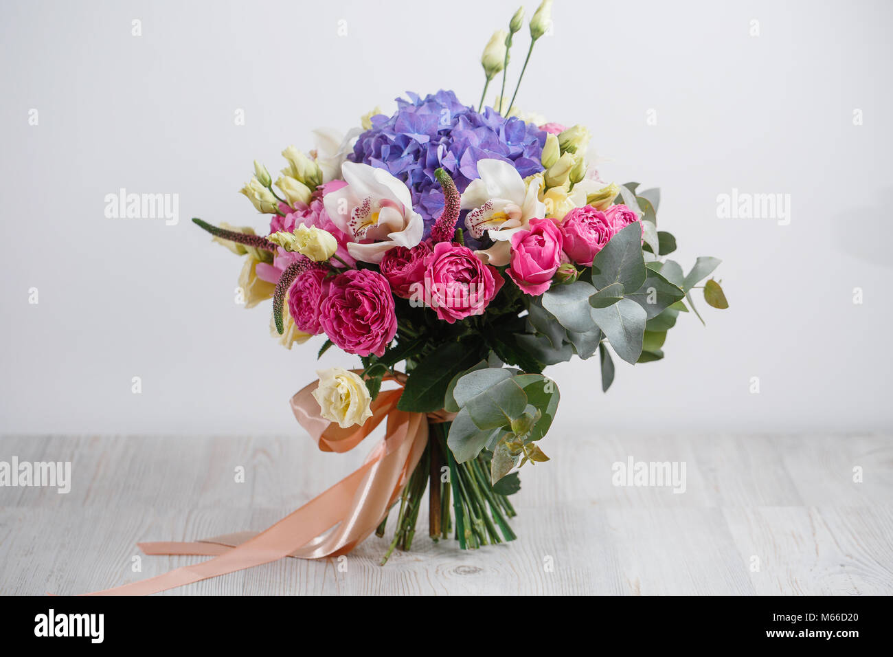 beautiful bouquet of different flowers. colorful color mix flower on a ...
