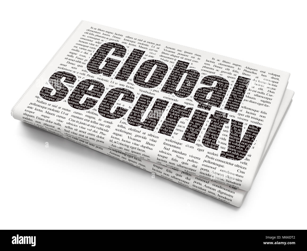 Protection concept: Global Security on Newspaper background Stock Photo ...