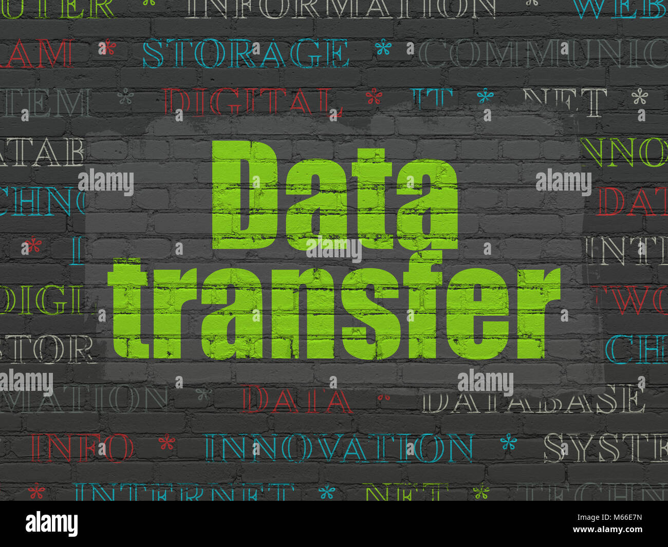Data concept: Data Transfer on wall background Stock Photo - Alamy