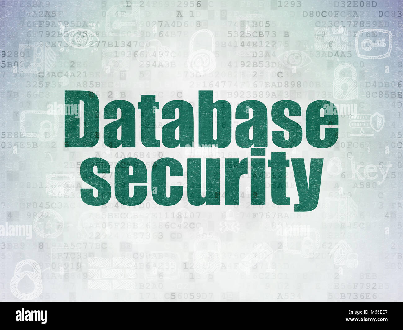 Safety concept: Database Security on Digital Data Paper background ...