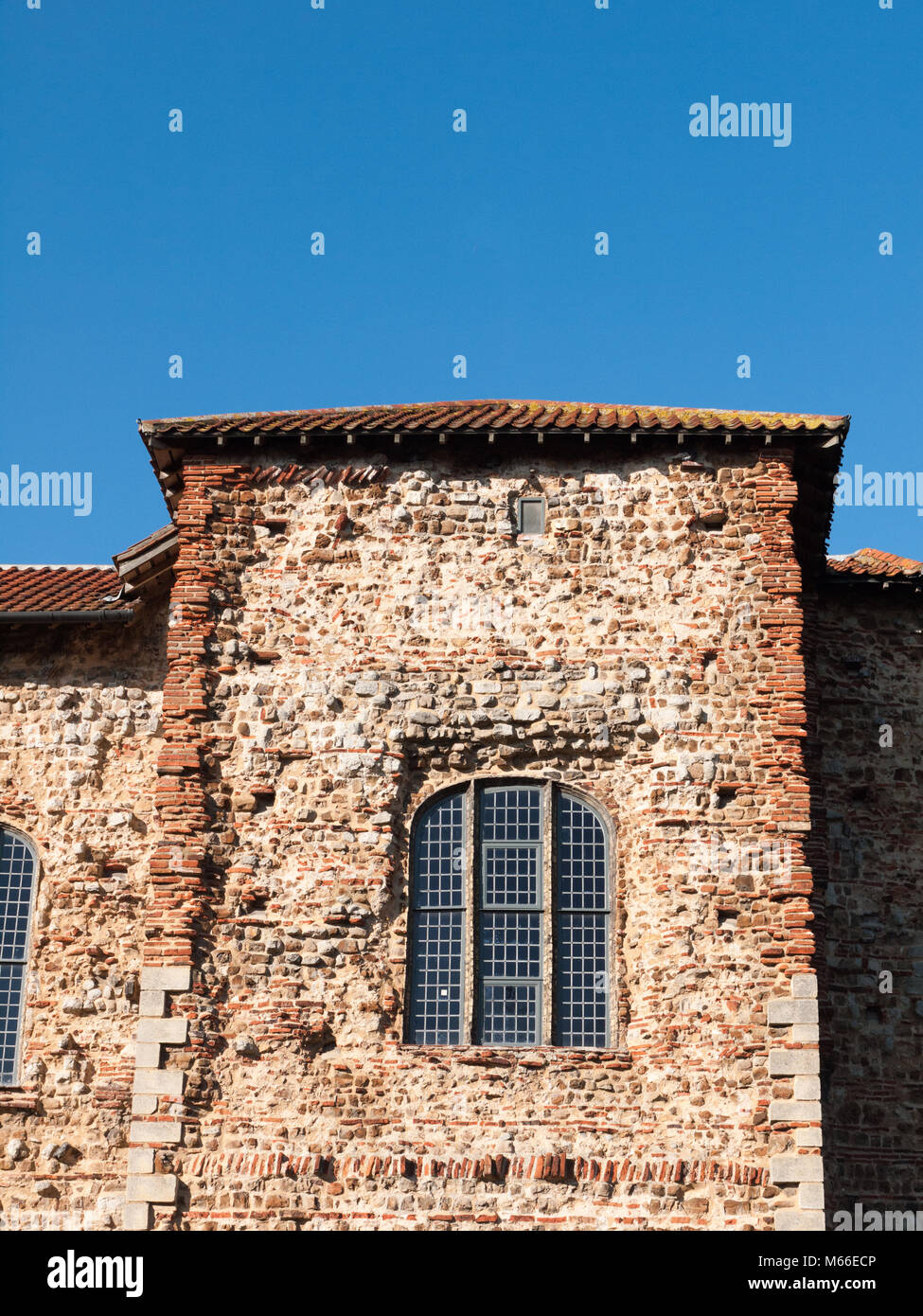 colchester castle full view blue sky spring summer light day tower ...