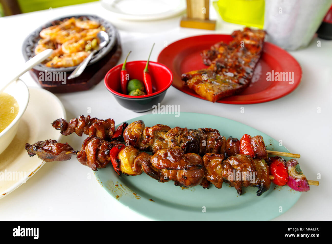 Famous food in the Philippines Pork Barbecue, Philippines Stock Photo ...