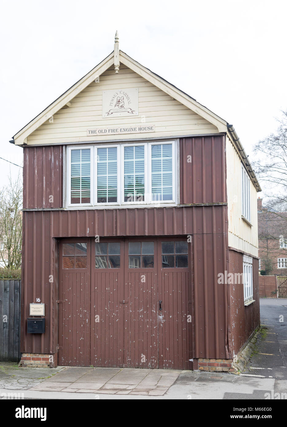 Historic old fire engine house building in large village of Pewsey ...