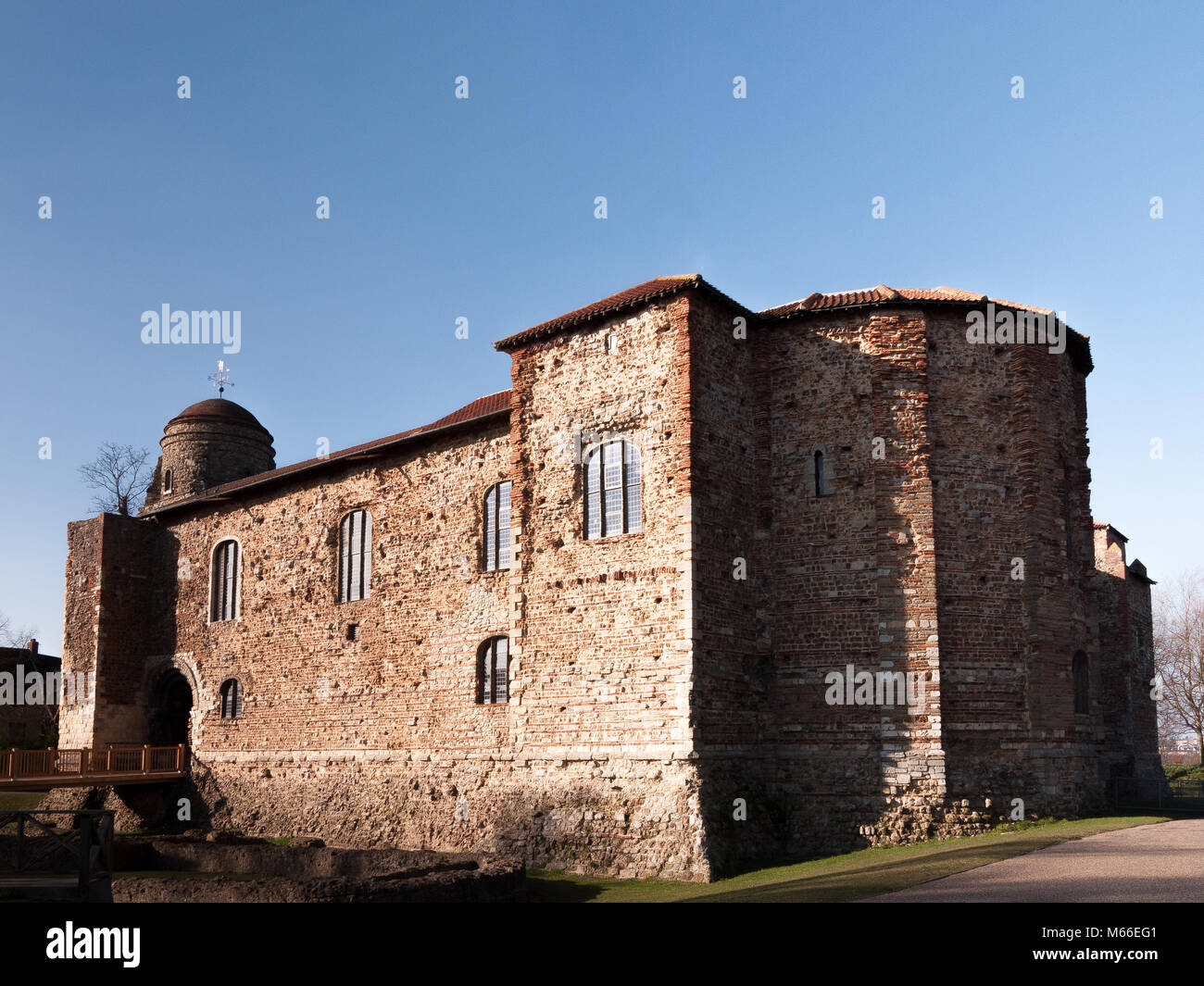 hdr colchester castle town park full view from front day blue sky ...