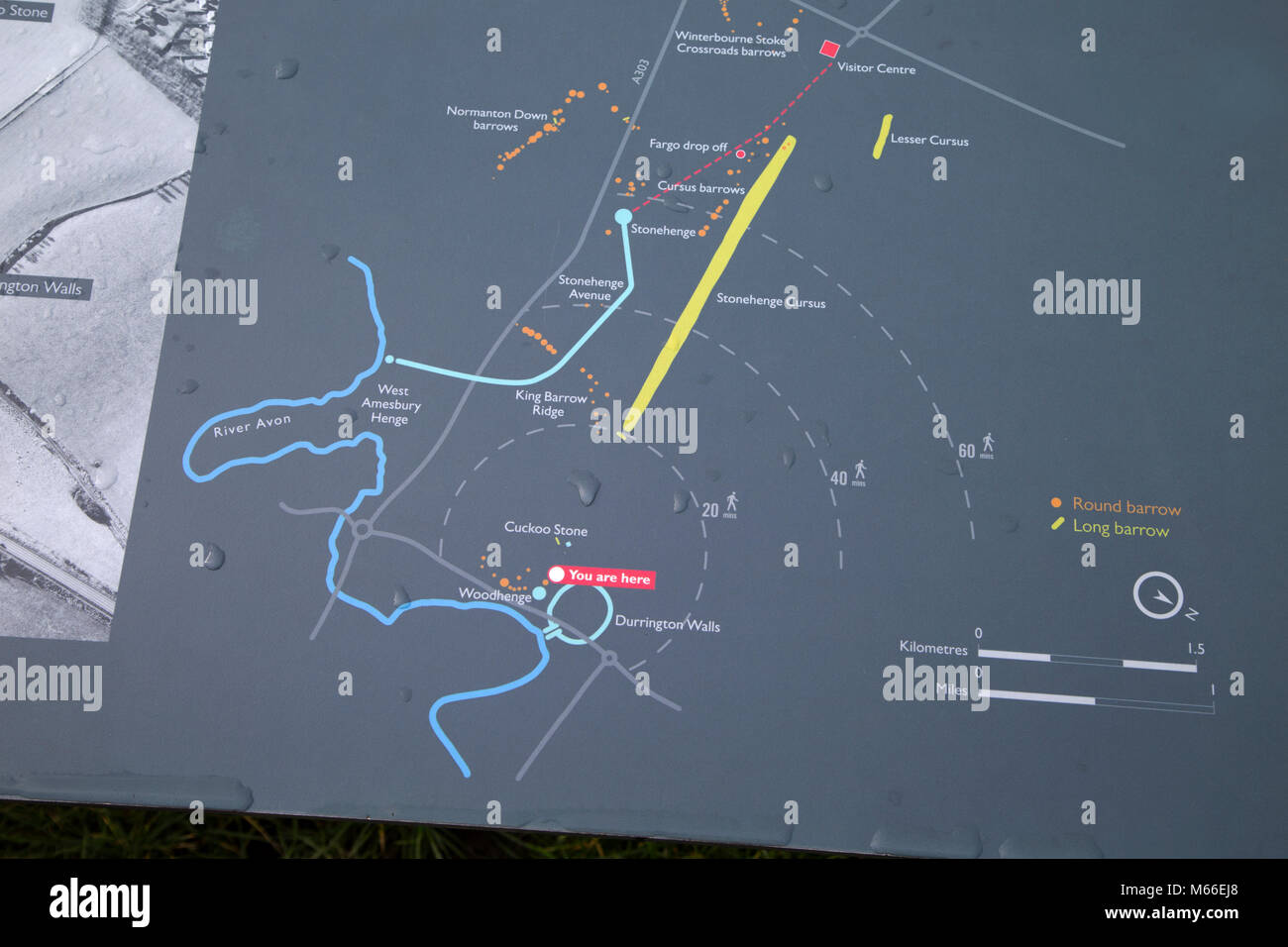 Information map showing main archaeological sites in the Stonehenge ...