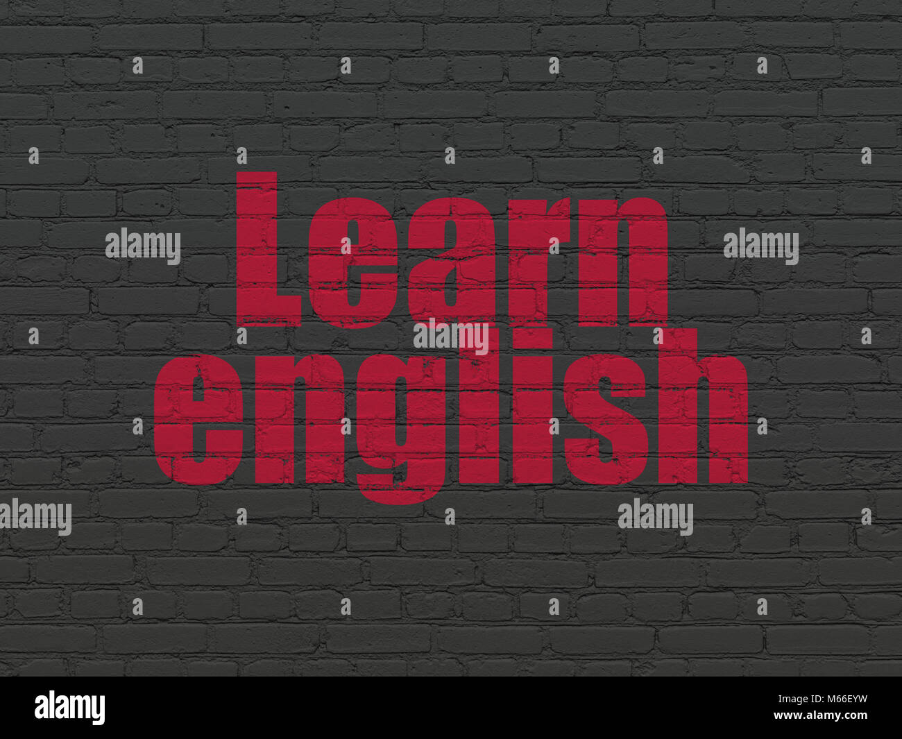 Education concept: Learn English on wall background Stock Photo - Alamy