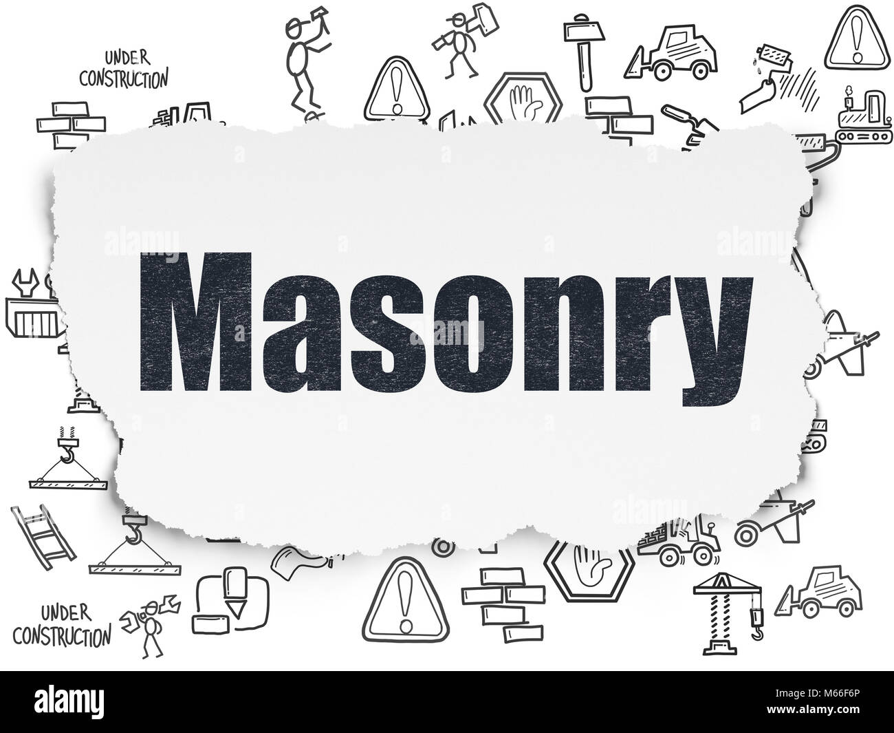 Constructing concept: Masonry on Torn Paper background Stock Photo - Alamy