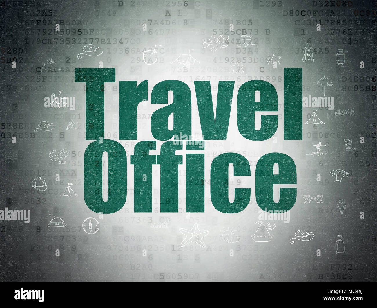 Travel concept: Travel Office on Digital Data Paper background Stock ...