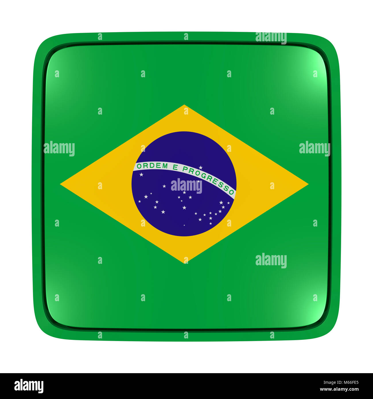 3d rendering of a Brazil flag icon. Isolated on white background Stock ...