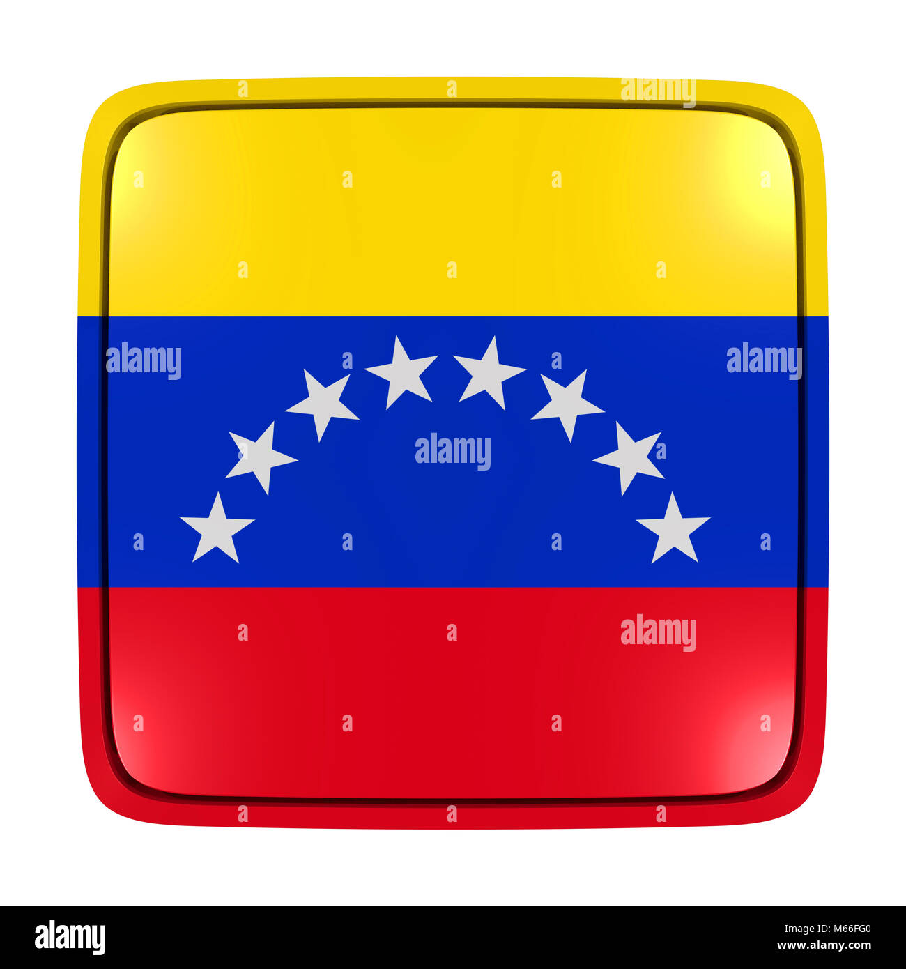 3d rendering of a Venezuela flag icon. Isolated on white background ...