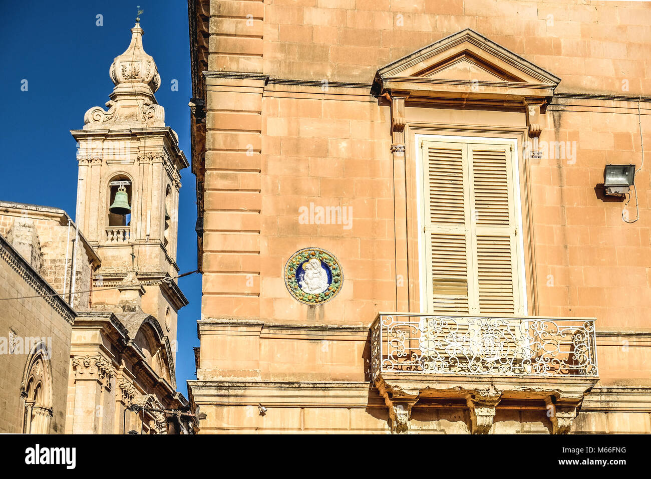 Typical Maltese architecture in Mdina city - Malta Stock Photo - Alamy