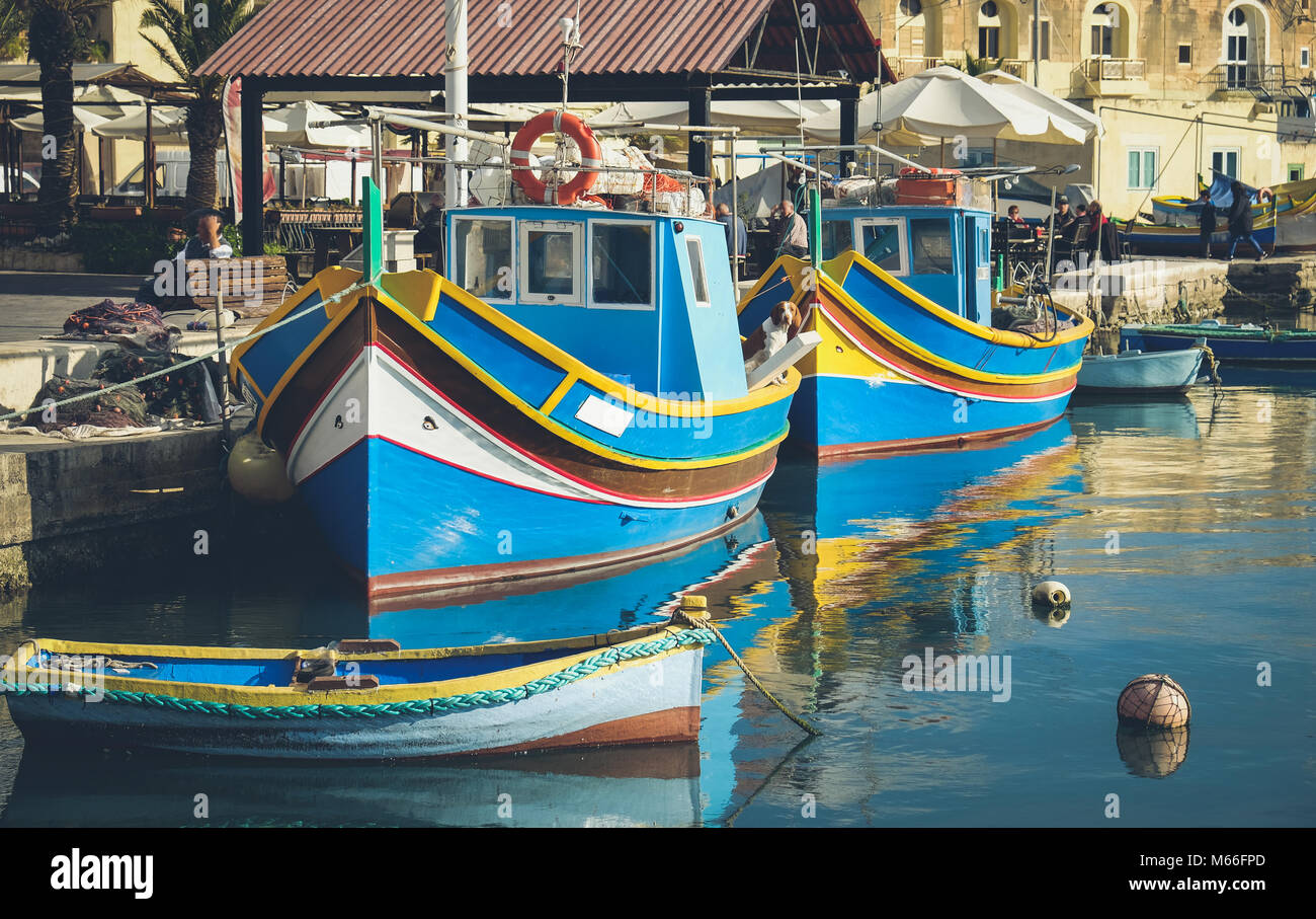 Luzzu famous fishing boats hi-res stock photography and images - Alamy