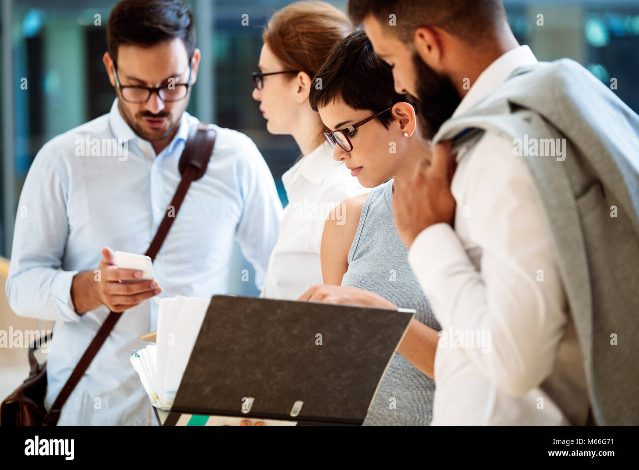 Portrait of businesspeople having free time from work Stock Photo - Alamy