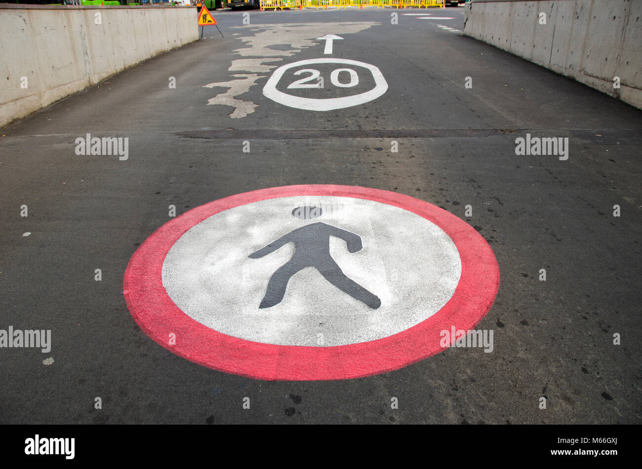 Direction signs on road surface hi-res stock photography and images - Alamy