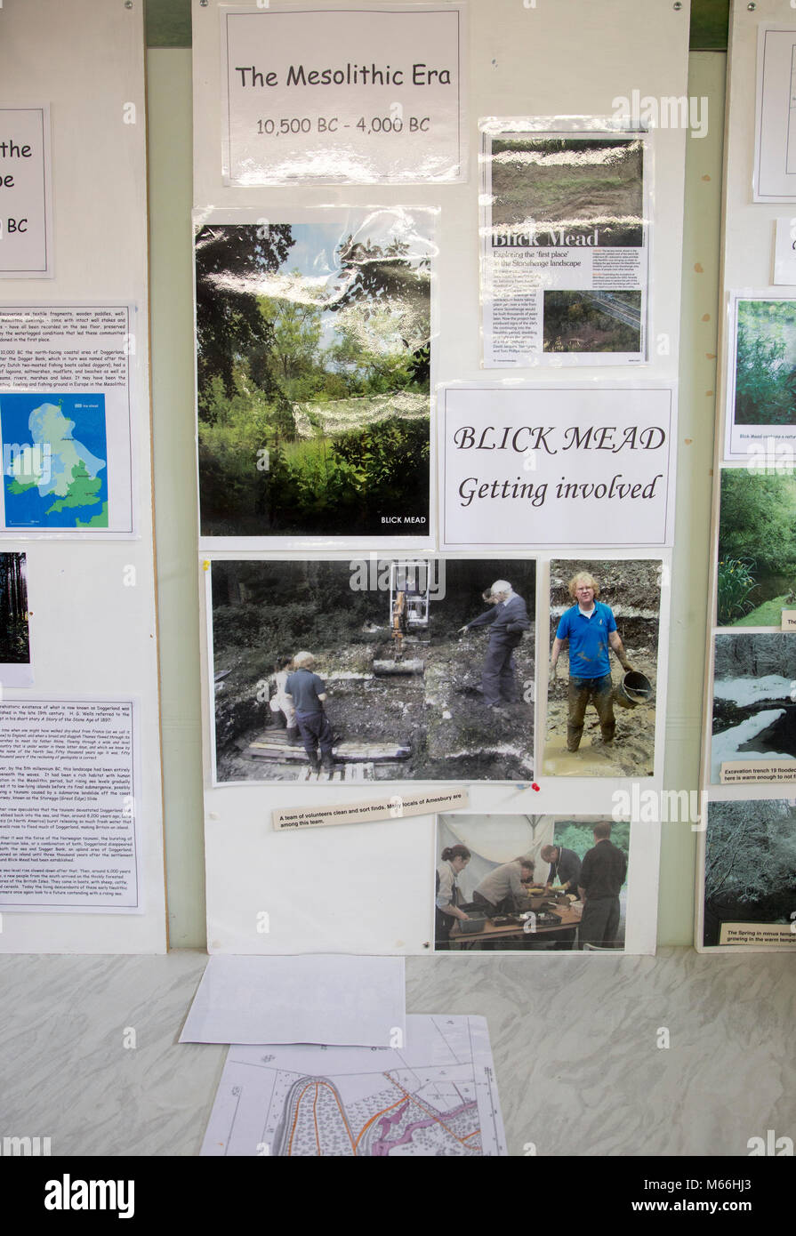 Wall display poster Mesolithic Old Stone Age site of Blick Mead ...