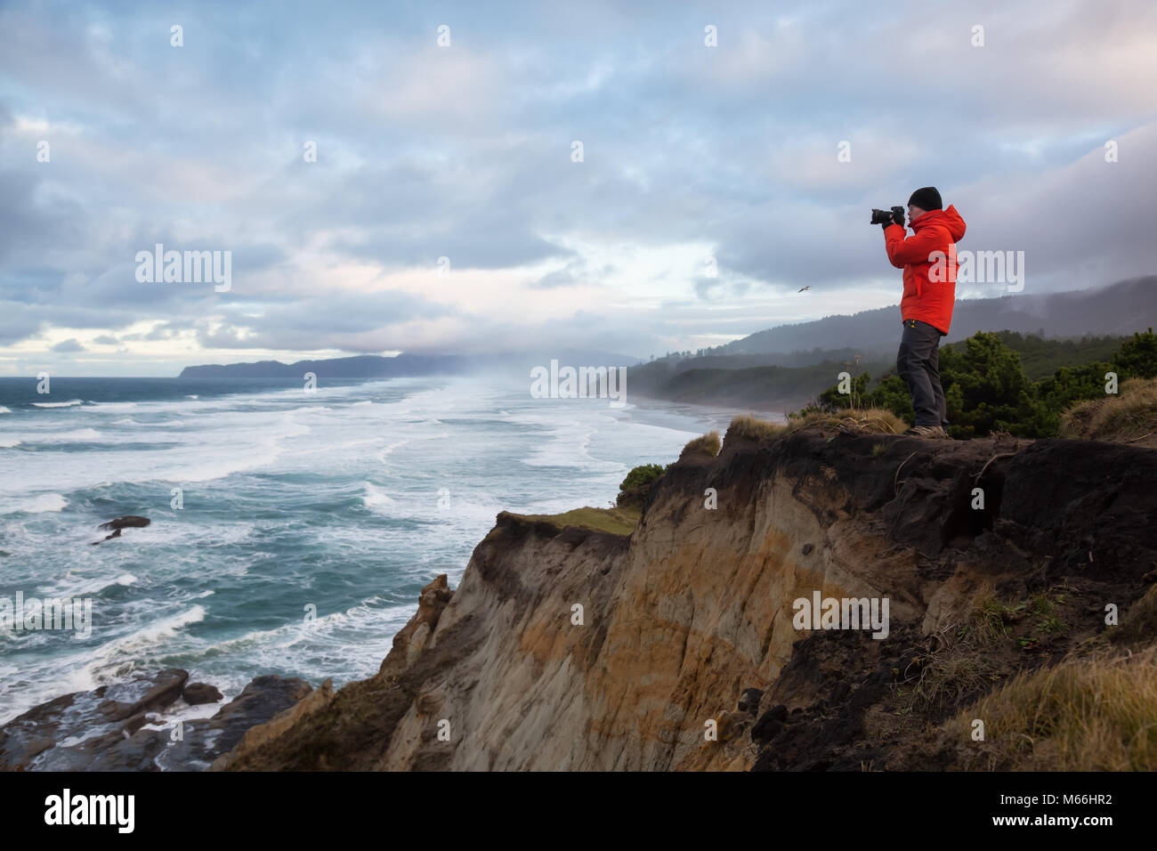 Photographer is taking pictures of the beautiful seaside view on the ...