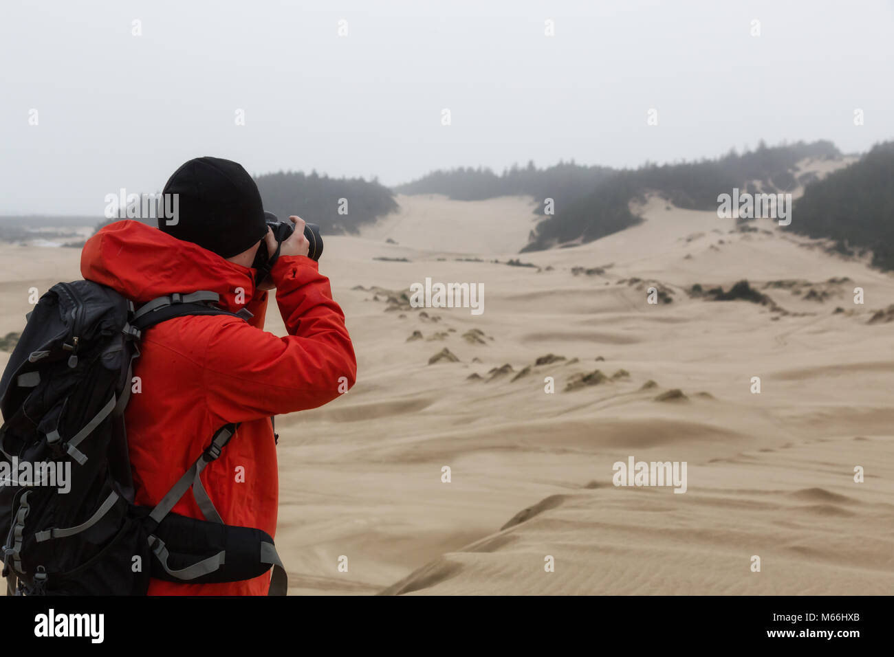 Photographer taking pictures of the beautiful landscape. Taken in ...