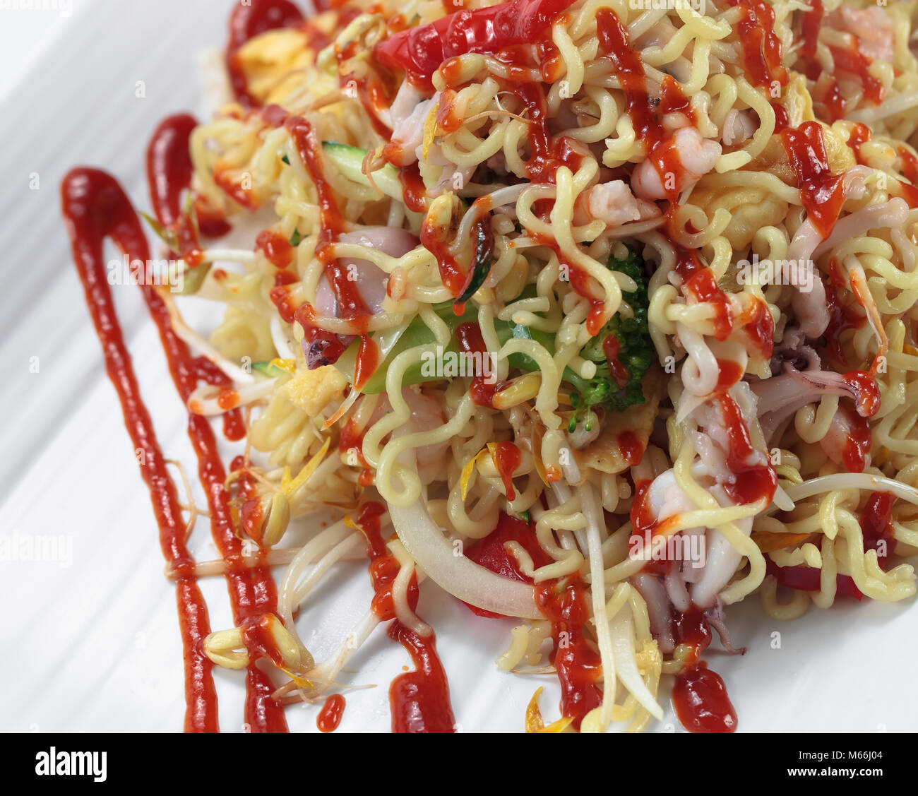 Korean spicy seafood noodles hi-res stock photography and images - Alamy